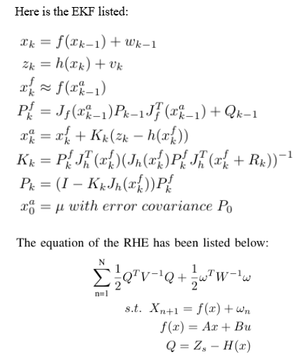 Investigation of Duality between EKF and Receding Horizon Estimator - Qihan Wang / My Portfolio